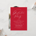 Elegant Calligraphy Red Photo Graduation Party Invitation | Zazzle
