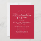 Elegant Calligraphy Red Photo Graduation Party Invitation | Zazzle