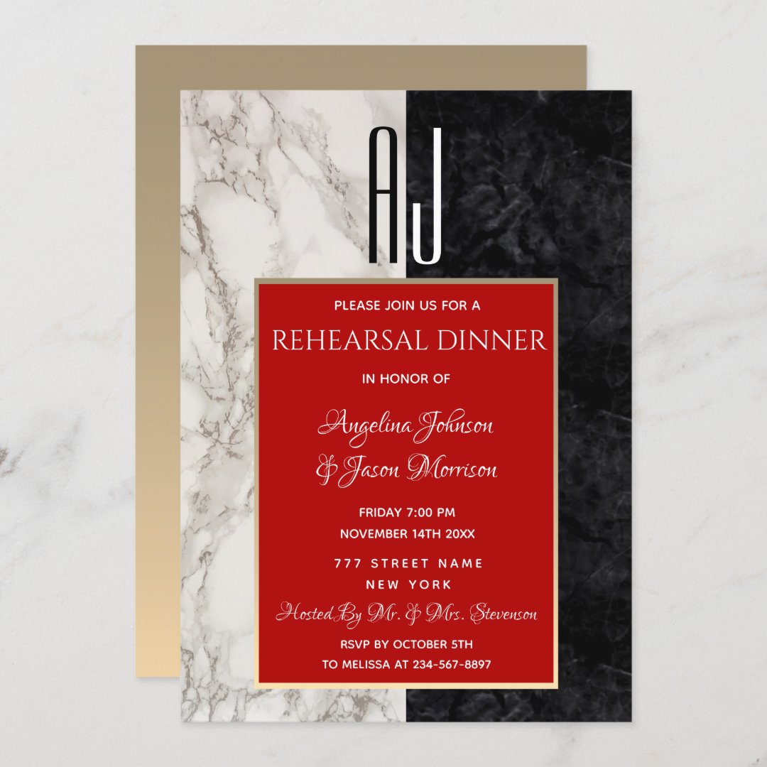 Elegant Calligraphy Rehearsal Dinner Invitation | Zazzle