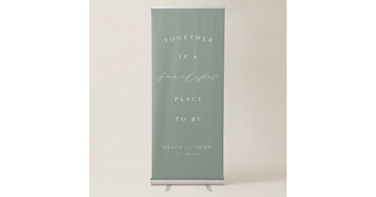 Elegant Calligraphy Retractable Wedding Banner | Zazzle