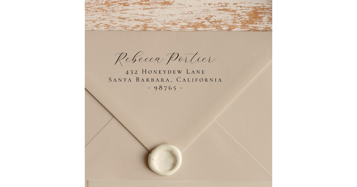 Elegant Calligraphy Return Address Self-inking Stamp | Zazzle