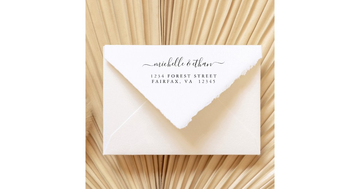 Elegant Calligraphy Return Address Self-inking Stamp | Zazzle