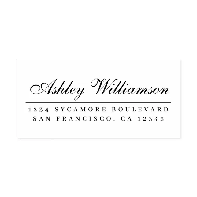 Elegant Calligraphy Return Address Self-inking Stamp | Zazzle