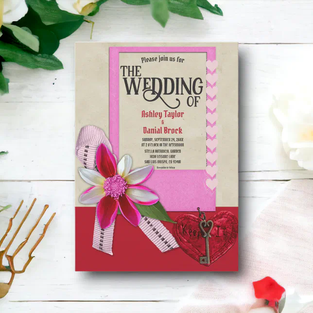 Elegant Calligraphy Romantic Decorative Wedding Invitation | Zazzle