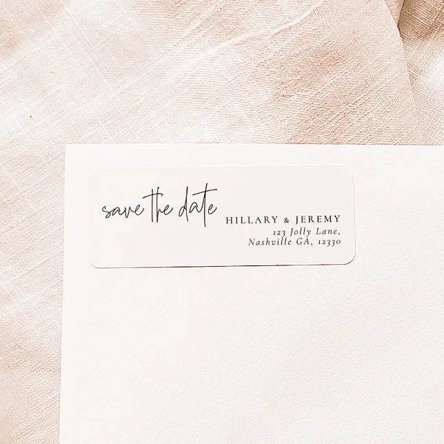 Elegant Calligraphy Save the Date Return Address Label | Zazzle