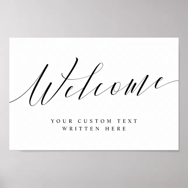 Elegant Calligraphy Script Any Event Welcome Sign | Zazzle