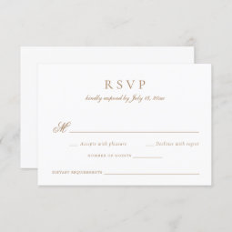 Elegant Calligraphy Script Gold Wedding RSVP Invitation | Zazzle