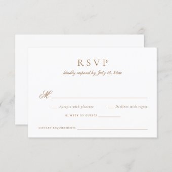 Elegant Calligraphy Script Gold Wedding RSVP Invitation | Zazzle