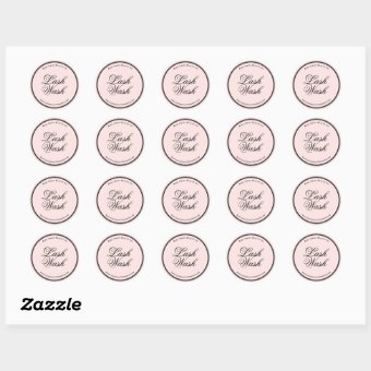 Elegant Calligraphy Script Lash Wash Shampoo Classic Round Sticker | Zazzle