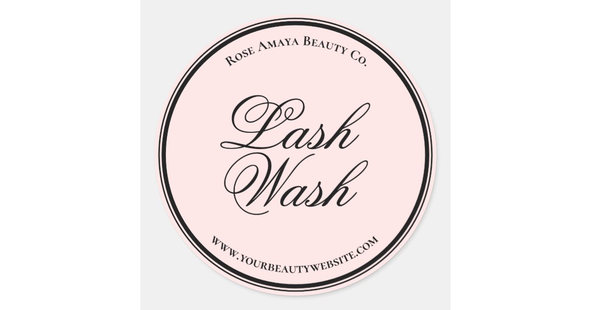 Elegant Calligraphy Script Lash Wash Shampoo Classic Round Sticker | Zazzle