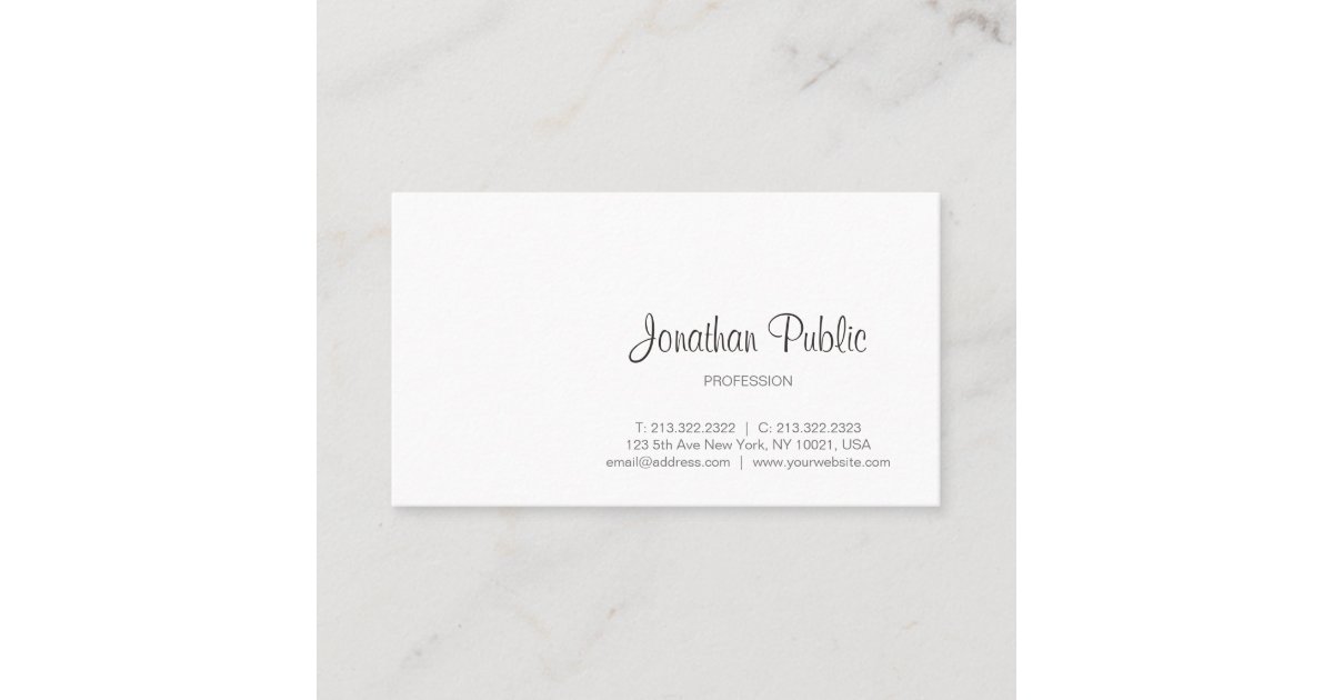 Elegant Calligraphy Script Modern Professional Business Card | Zazzle