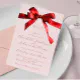 Elegant calligraphy script red bow pink wedding | Zazzle