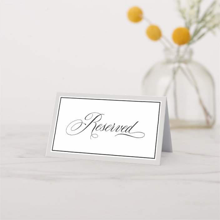 Elegant Calligraphy Script Reserved Table Signs Place Card | Zazzle.com