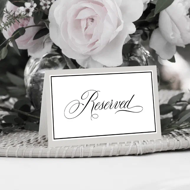 Elegant Calligraphy Script Reserved Table Signs Place Card | Zazzle