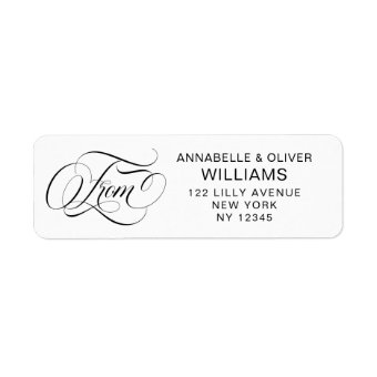 Elegant Calligraphy Script Return Address Labels | Zazzle