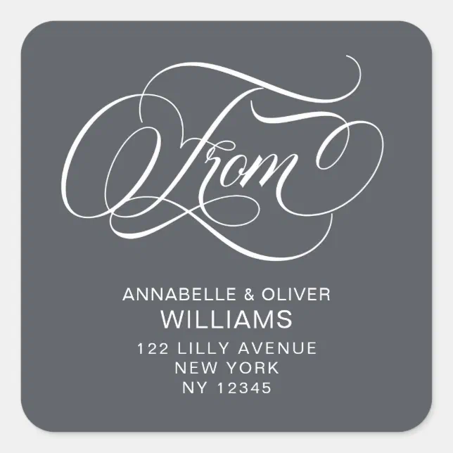 Elegant Calligraphy Script Return Address Labels | Zazzle