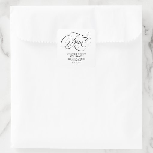 Elegant Calligraphy Script Return Address Labels | Zazzle
