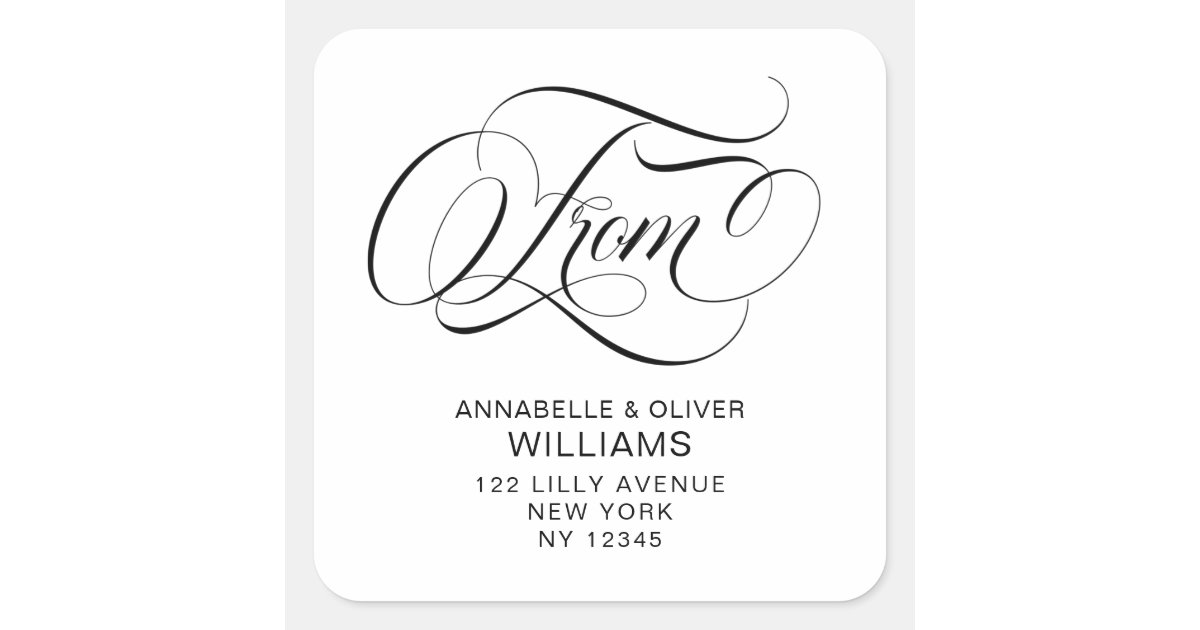 Elegant Calligraphy Script Return Address Labels | Zazzle