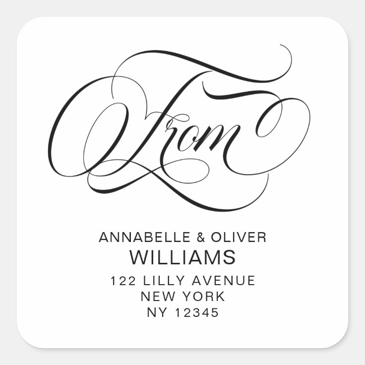 Elegant Calligraphy Script Return Address Labels | Zazzle