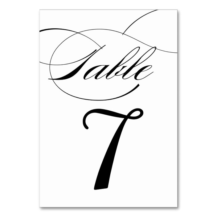 Elegant Calligraphy Script Table Numbers Card | Zazzle.com