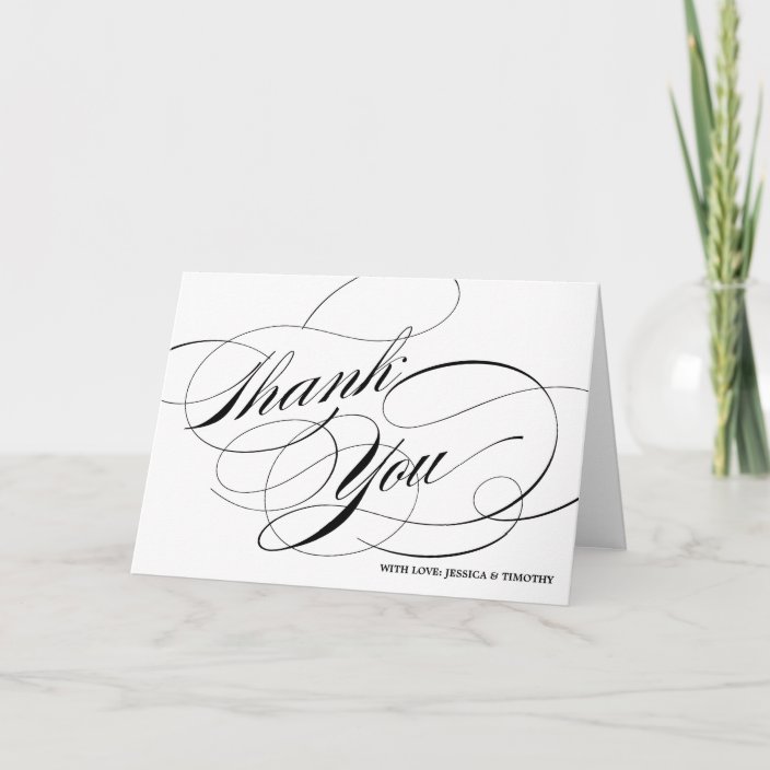 Elegant Calligraphy Script Thank You Card | Zazzle.com