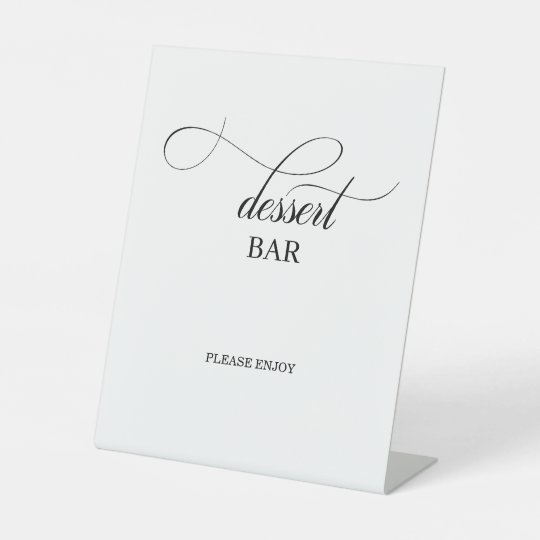 Elegant Calligraphy Script Wedding Dessert Bar Pedestal Sign | Zazzle.com