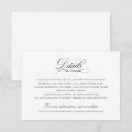 Elegant Calligraphy Script Wedding Details Insert Invitation | Zazzle