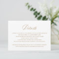 Elegant Calligraphy Script Wedding Details Insert Invitation | Zazzle