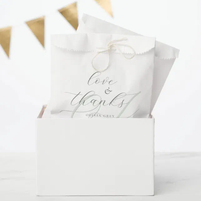 Elegant Calligraphy Script Wedding Favor Bag | Zazzle