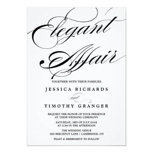 Elegant Calligraphy Script Wedding Invitation II | Zazzle.com
