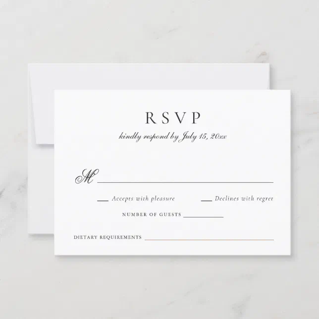 Elegant Calligraphy Script Wedding RSVP Invitation | Zazzle
