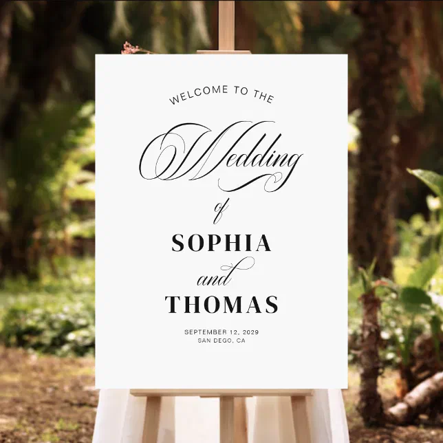 Elegant Calligraphy Script Wedding Welcome Sign | Zazzle