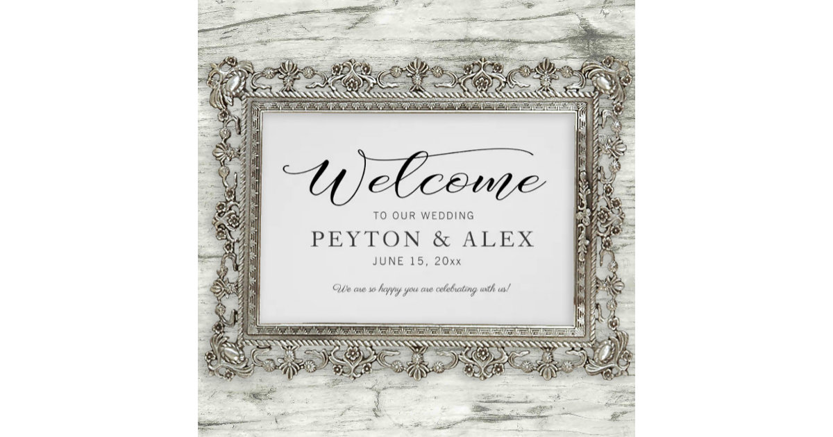 Elegant Calligraphy Script Welcome to our Wedding Poster | Zazzle