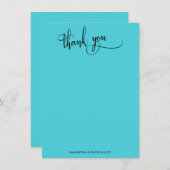 Elegant Calligraphy Simple Turquoise Thank You | Zazzle