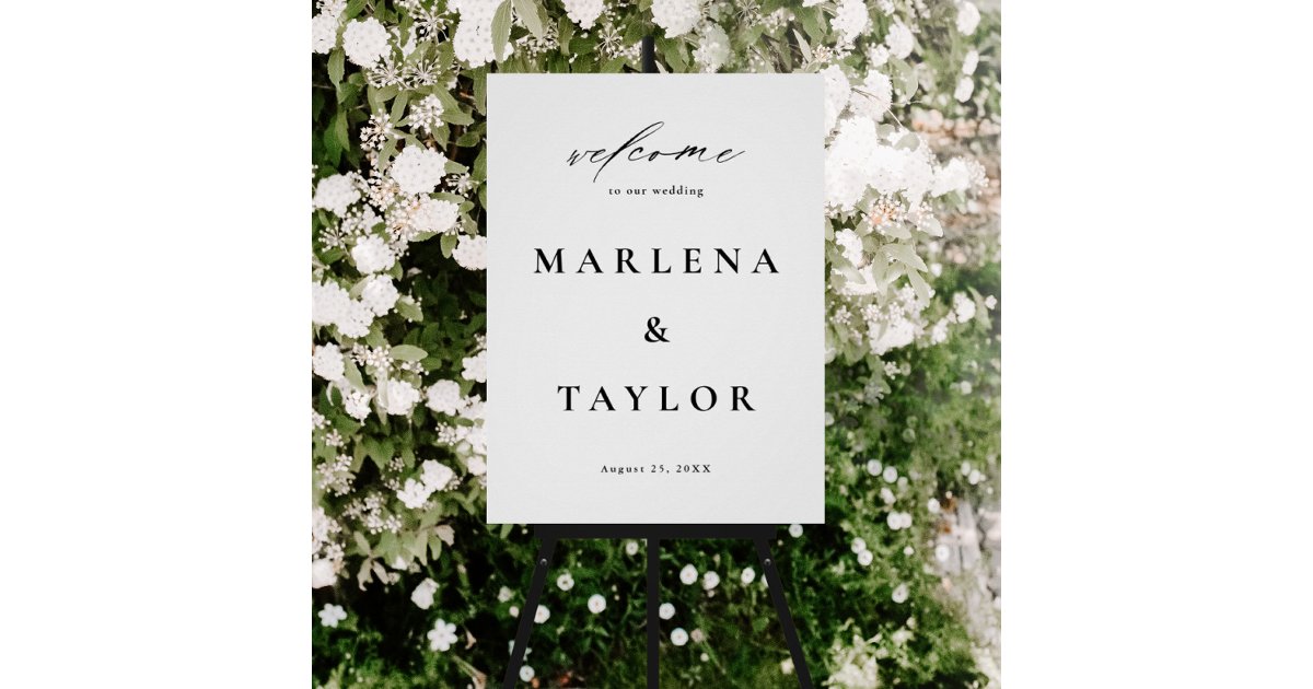 Elegant Calligraphy Simple Wedding Welcome Poster | Zazzle