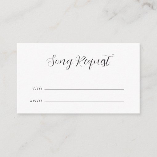 Elegant Calligraphy Song Request Enclosure Card | Zazzle