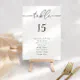 Elegant Calligraphy Table Number Guest Names | Zazzle