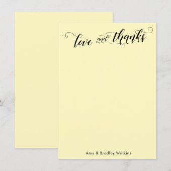 Elegant Calligraphy Thank You Pale Yellow | Zazzle