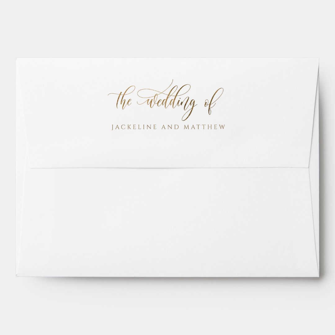 Elegant Calligraphy, The Wedding of, White Wedding Envelope | Zazzle