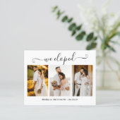 Elegant Calligraphy We Eloped Photo Elopement Announcement Postcard ...