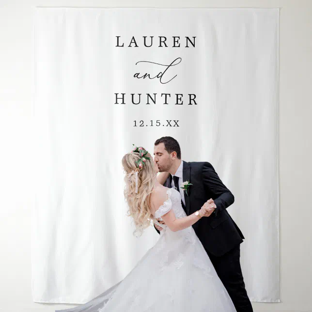 Elegant Calligraphy Wedding Backdrop | Zazzle