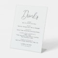 Elegant Calligraphy Wedding Bar Menu Drink Menu Pedestal Sign | Zazzle