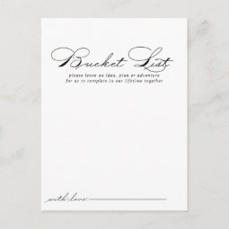Elegant Calligraphy Wedding Bucket List Cards | Zazzle