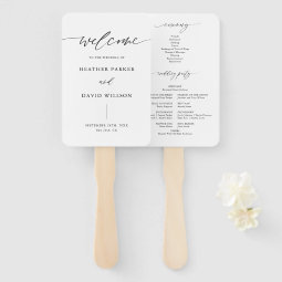 Elegant Calligraphy Wedding Ceremony Program Hand Fan | Zazzle