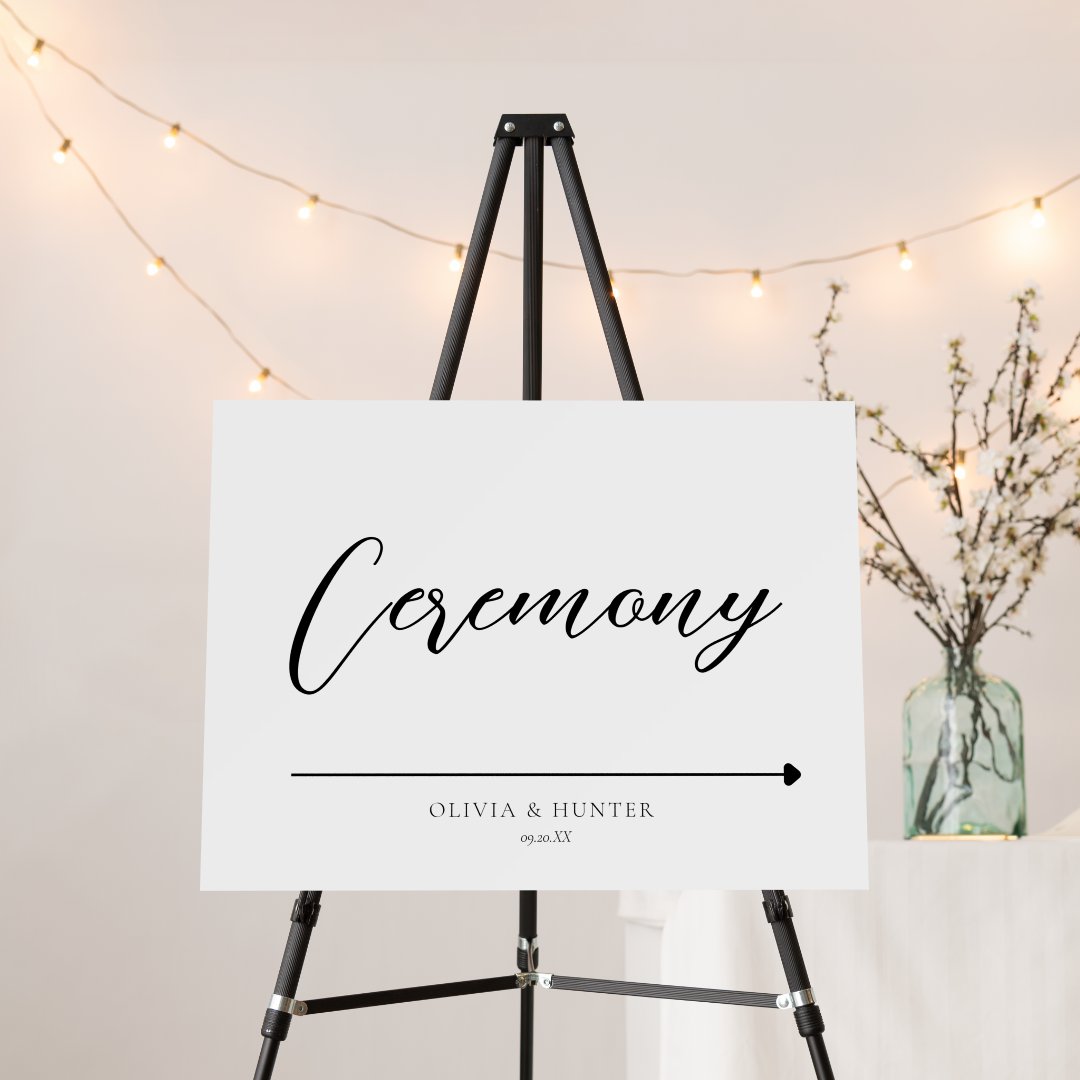 Elegant Calligraphy Wedding Ceremony Sign | Zazzle
