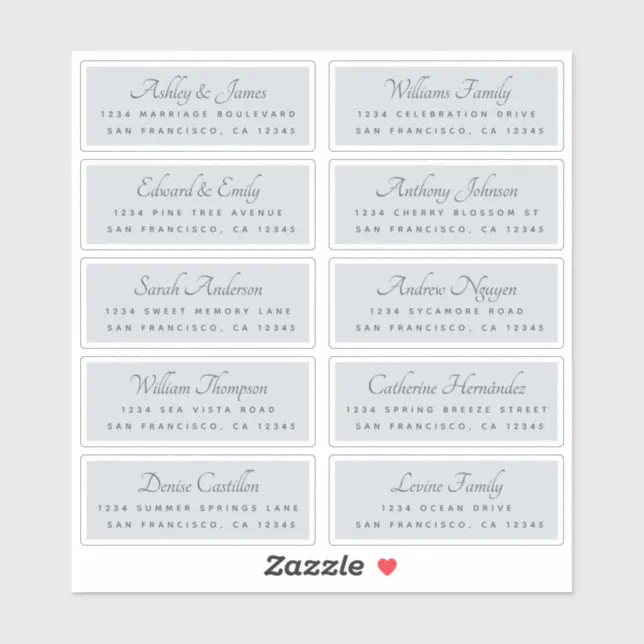 Elegant Calligraphy Wedding Guest Address Labels | Zazzle