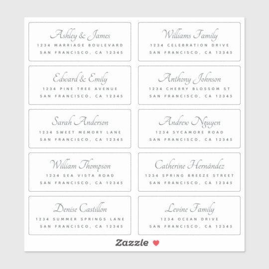 Elegant Calligraphy Wedding Guest Address Labels Zazzle Elegant Calligraphy Wedding Guest Address Labels Zazzle