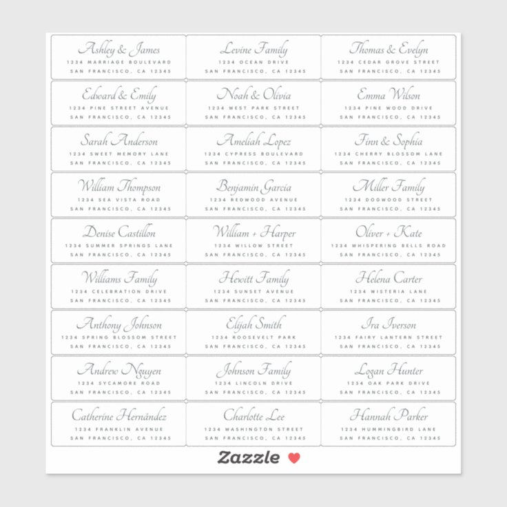 Elegant Calligraphy Wedding Guest Address Labels | Zazzle