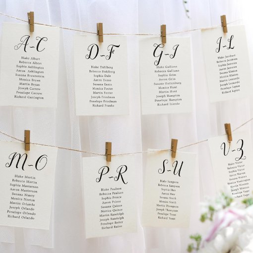 Elegant Calligraphy Wedding Guest by Last Name Invitation | Zazzle
