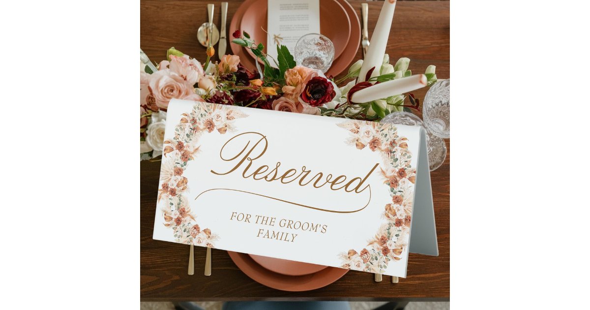 Elegant Calligraphy Wedding Reserved Seating Sign | Zazzle